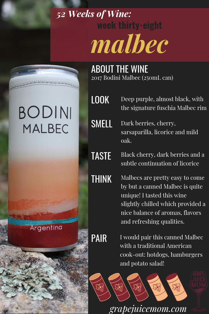 52 Weeks of Wine - Week 38: Malbec (July 13th - 19th 2019) - Grape ...